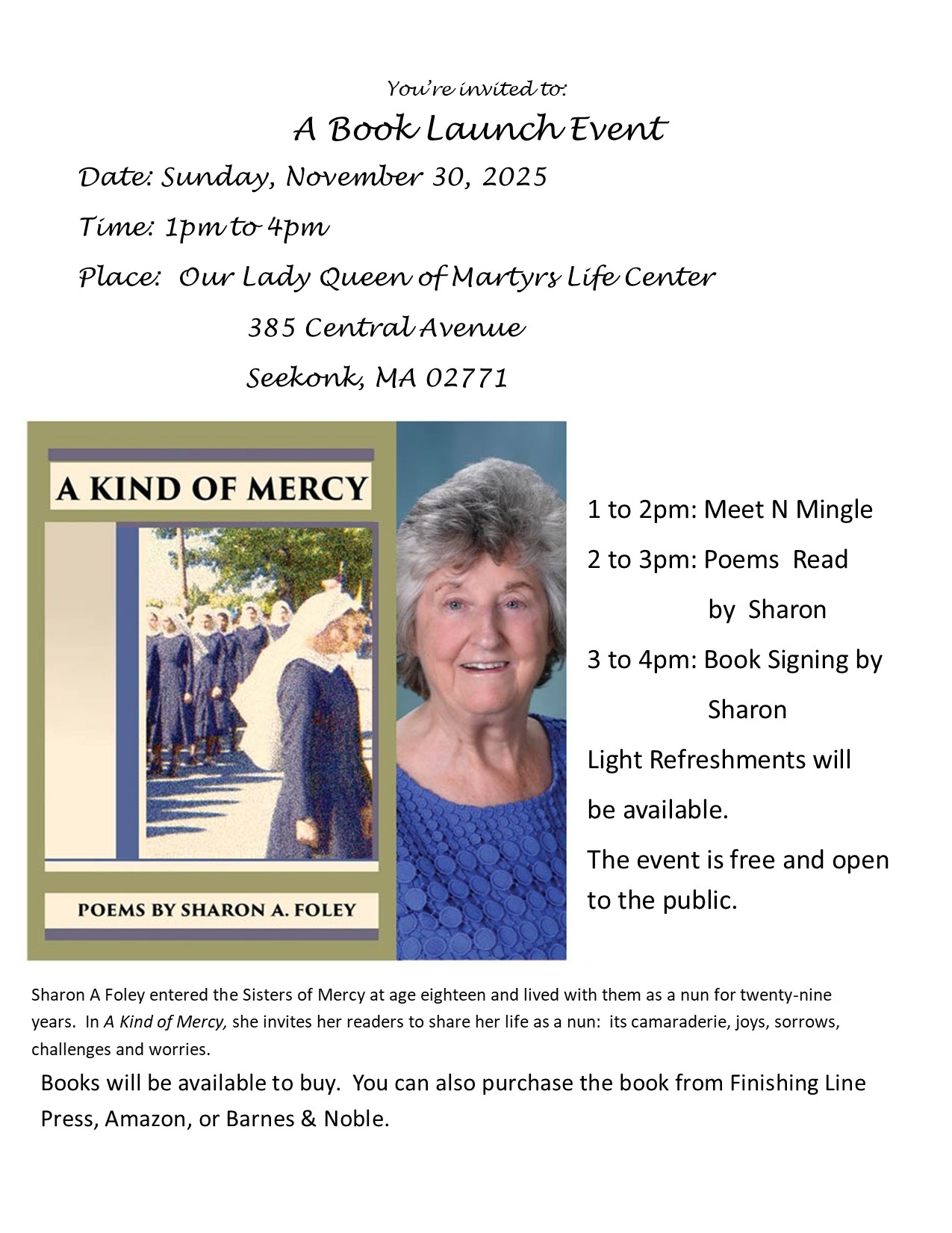 Book Launch Event – Sharon Needs a Kidney